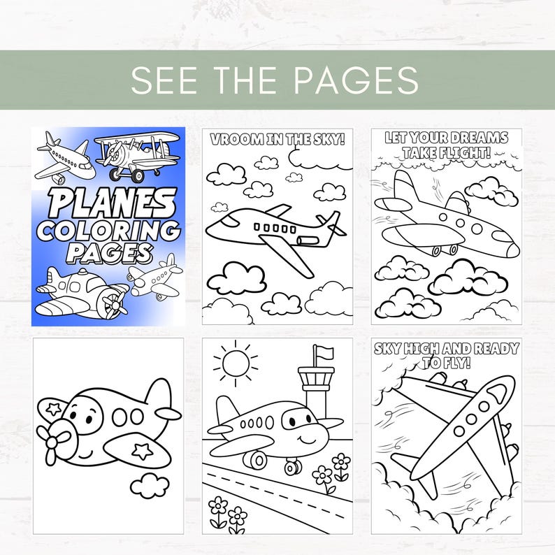Plane Coloring Pages for Kids Printable, Airplane Coloring Book PDF ...