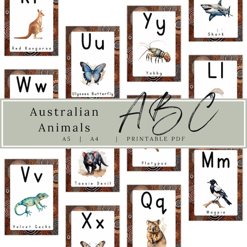 AUSTRALIAN ANIMAL ABC Posters | Vibrant Classroom Decor | Australian ...