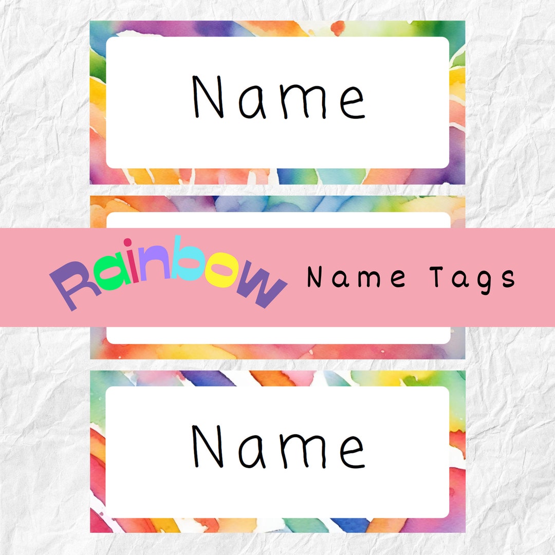 Rainbow Name Tags | Editable and Printable - Etsy Australia