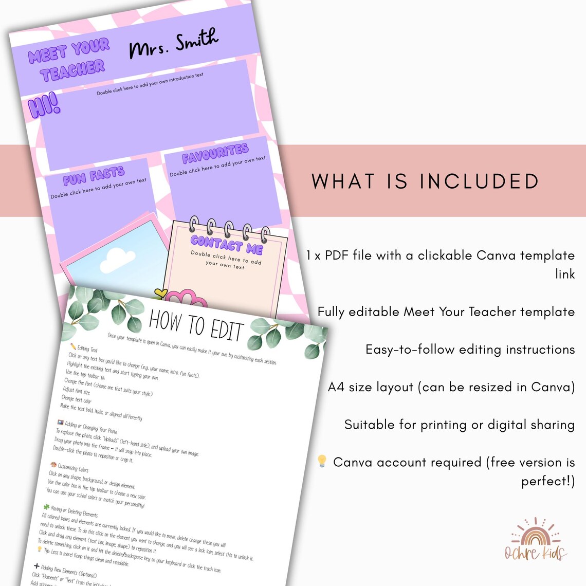 Editable Meet Your Teacher Template: Preschool Introduction, Canva ...