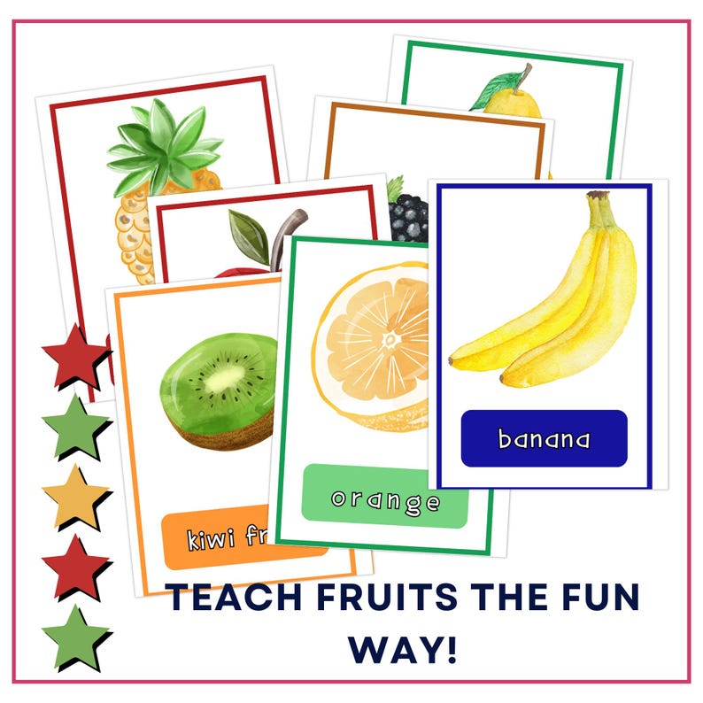 Fruit Flash Cards: Toddler Learning Cards With Resell Rights (digital ...