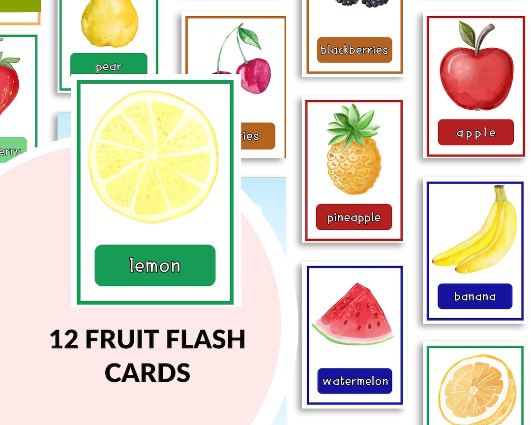 Fruit Flash Cards for Toddlers Printable Download Preschool Early Years ...