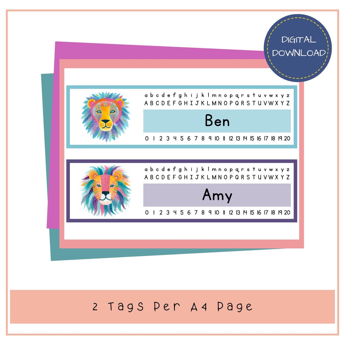 Editable Jungle Theme Name Tags for Preschool | Desk Name Plates With ...