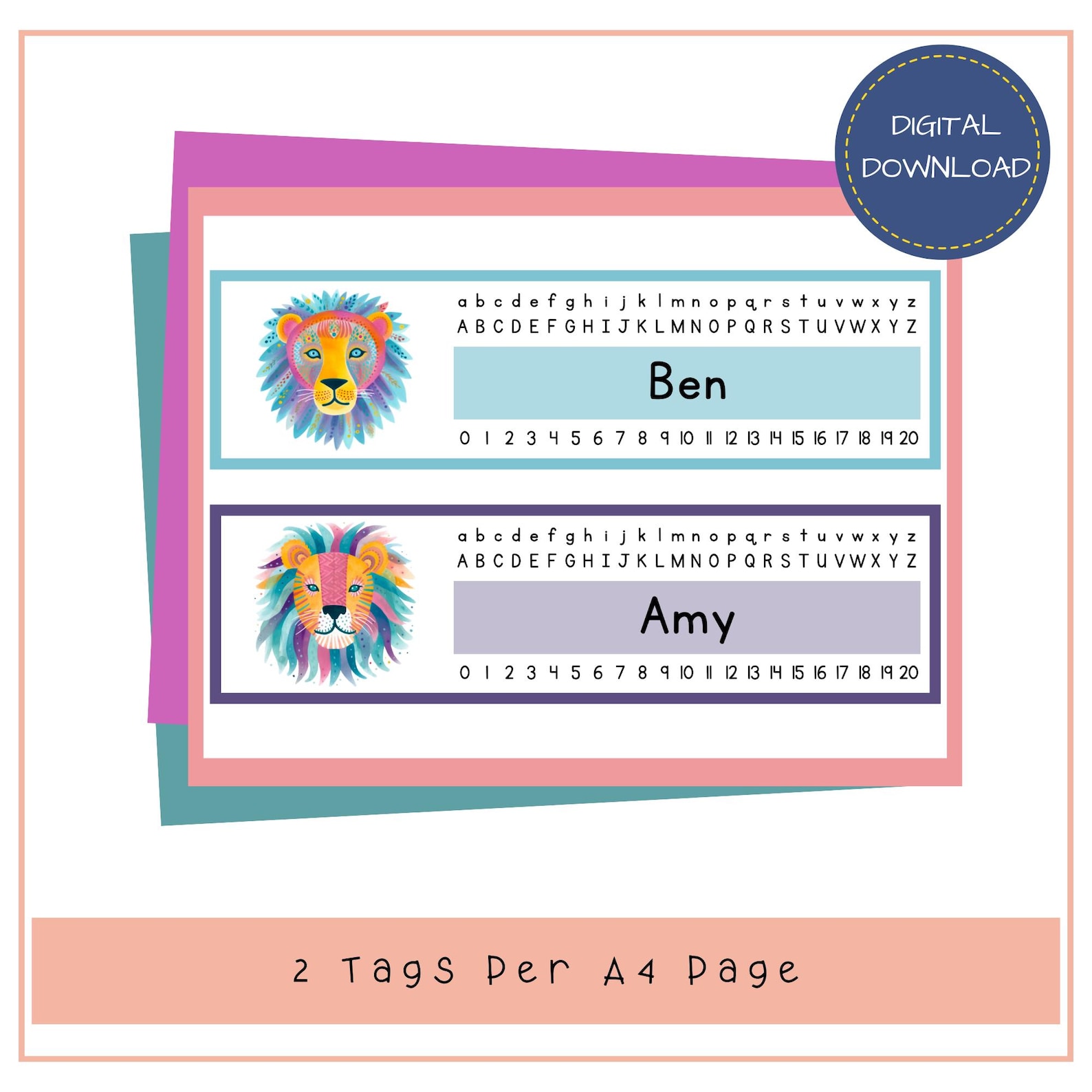 Editable Jungle Theme Name Tags for Preschool | Desk Name Plates With ...