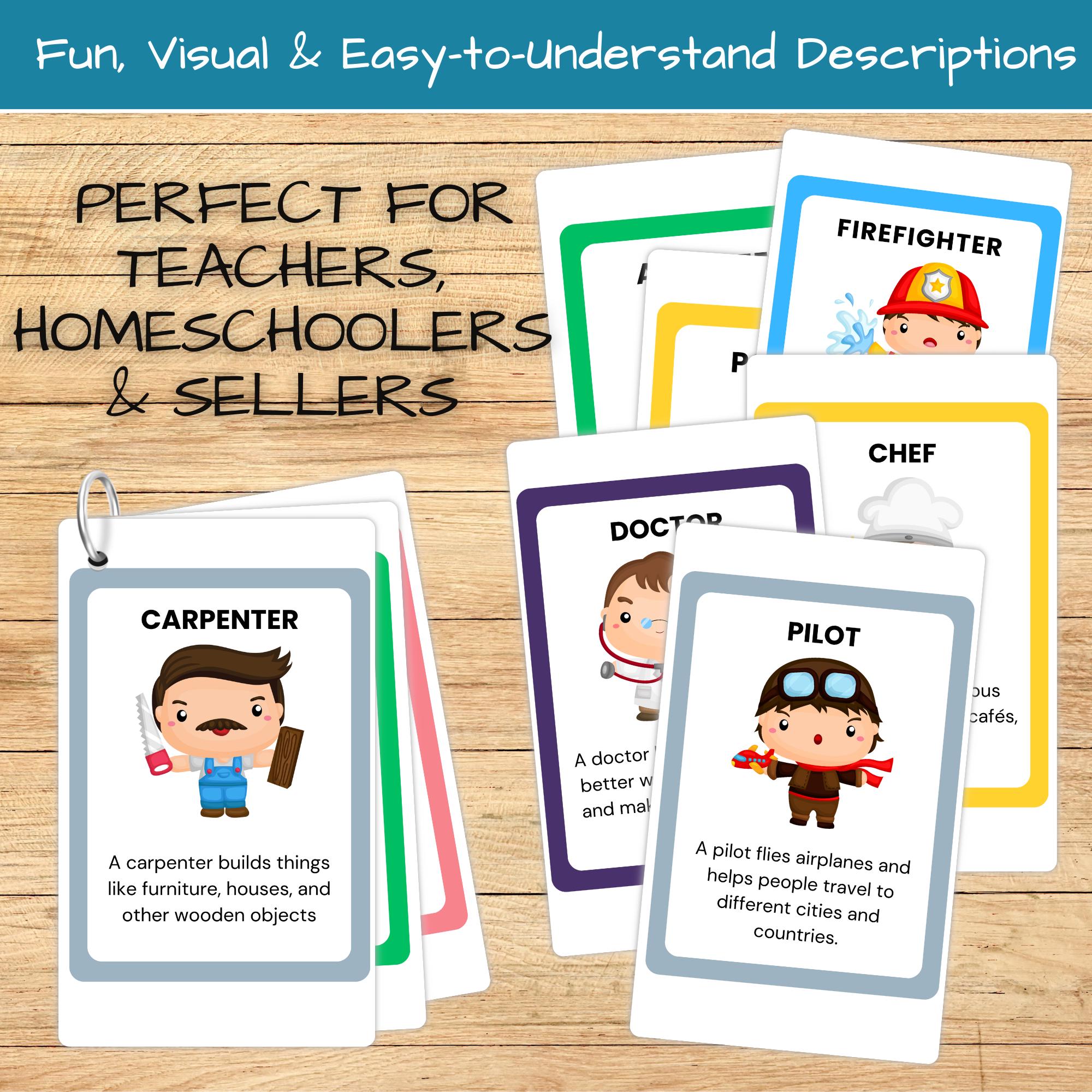 Occupation Preschool Educational Classroom Flashcards Community Helpers ...