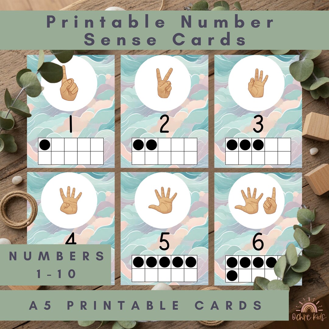 Number Sense Cards for Preschool Subitizing & Counting Math Flashcards ...