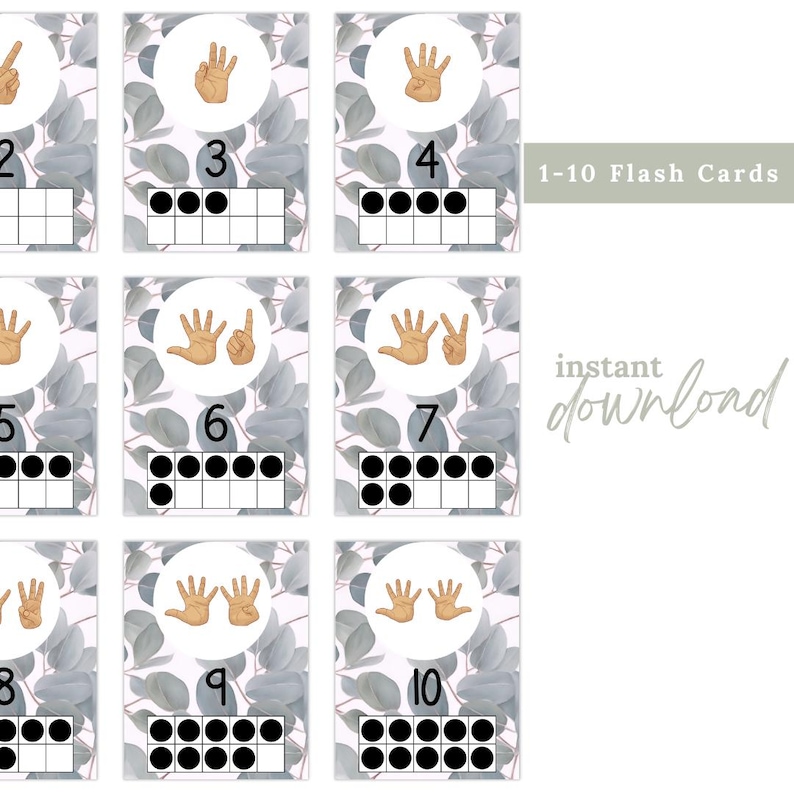 Learning Numbers Cards for Preschool Math Flashcards for Kids Number ...