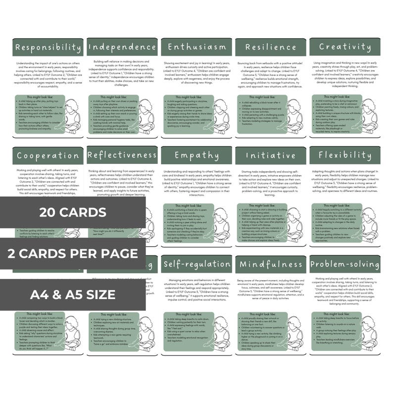 EYLF Learning Disposition Cards | Digital Download | Printable A4 & A5 ...
