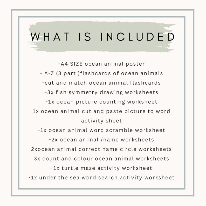 Under the Sea Activity Pack for Kids Ocean Activity Pack Including ...