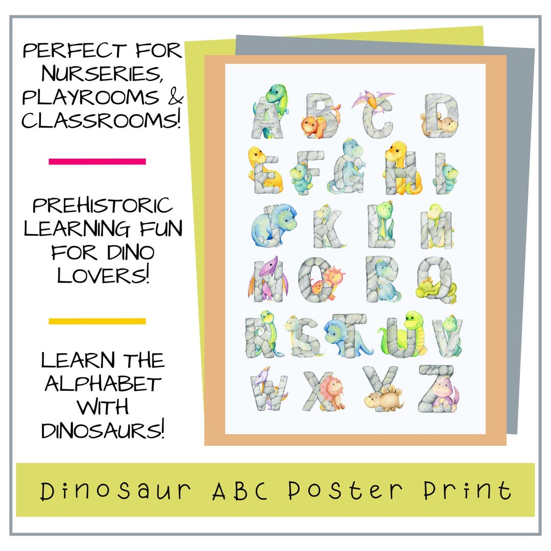 Dinosaur Alphabet Educational Montessori Inspired Print Early Learning ...