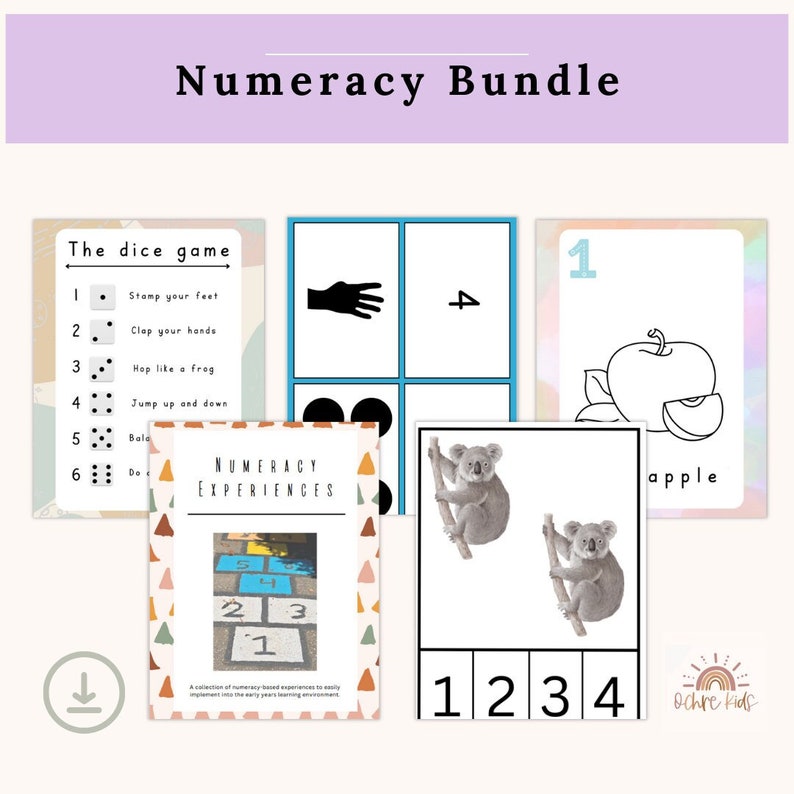 Maths Bundle, Preschool Learning Numeracy Pack, Instant Download, Learn ...