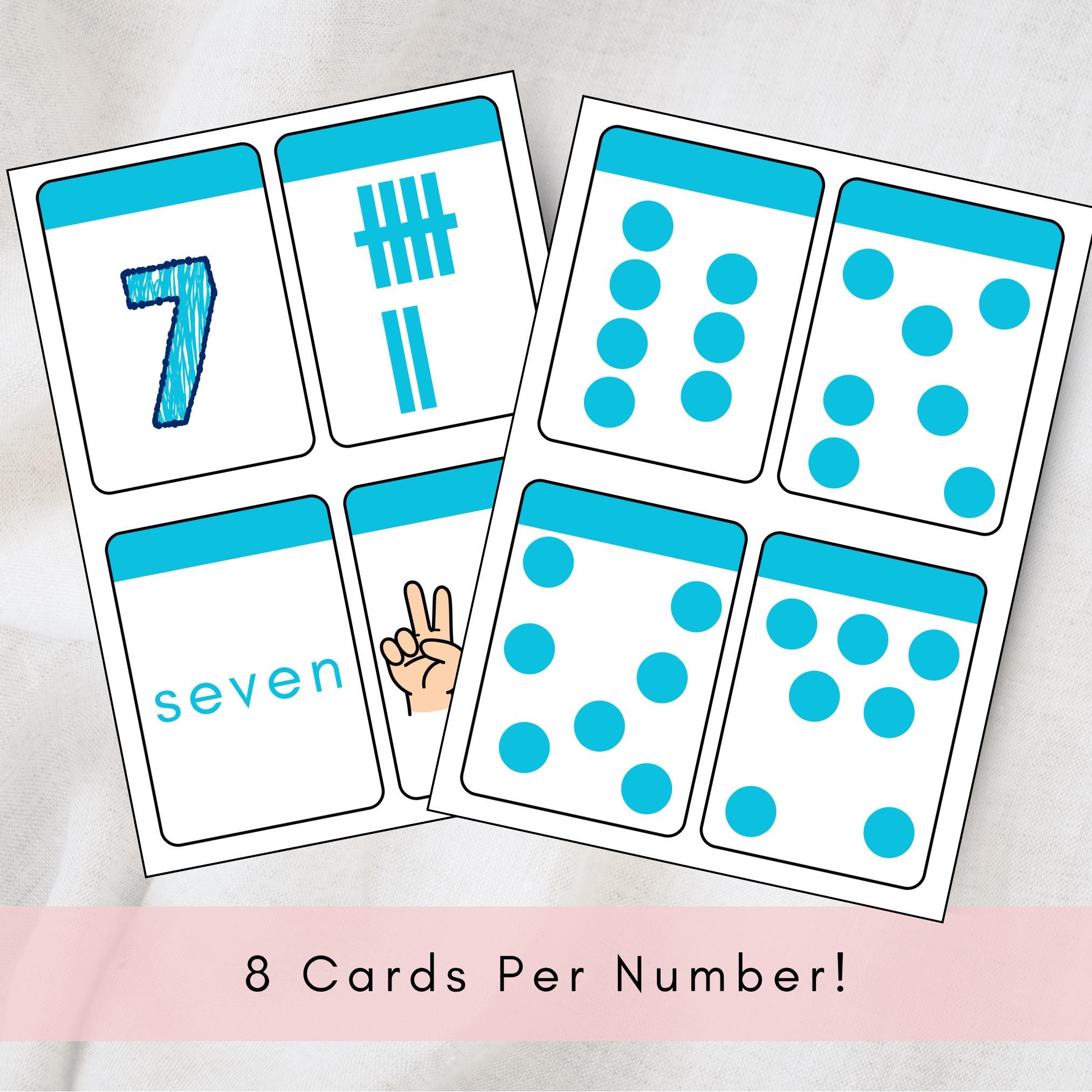 Subitizing 1-10 Number Cards, Early Years Learning Math Flashcards ...