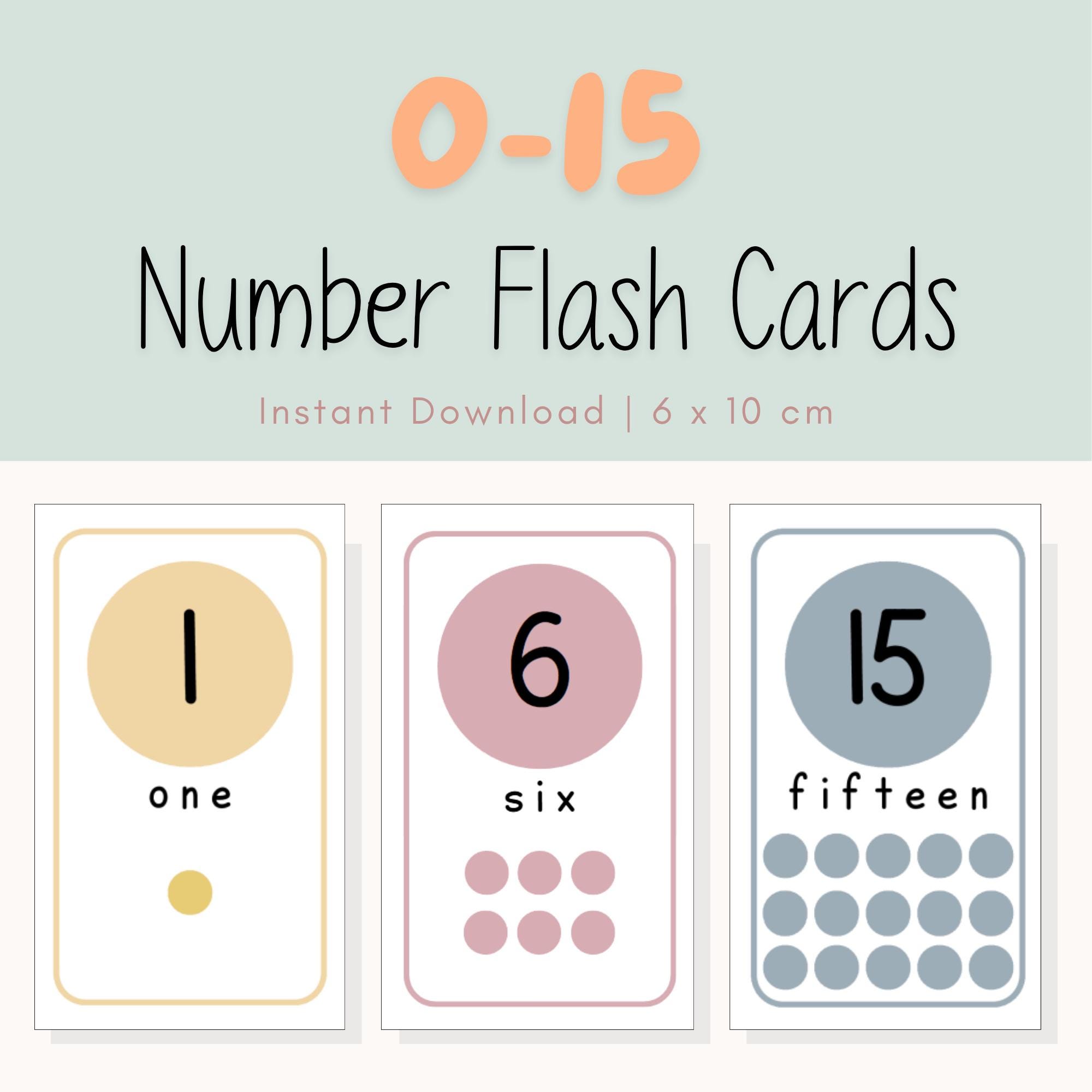 Number Flash Cards for Kids Math Practice Cards Preschool Learning ...