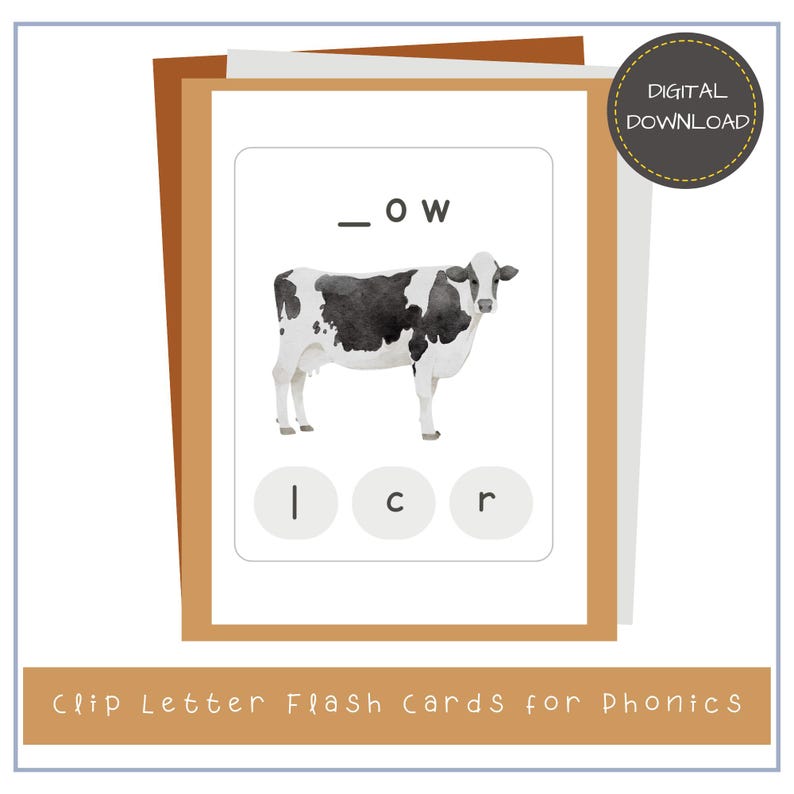 Farm Animal Flash Cards: Alphabet Letter Recognition (PDF Download ...