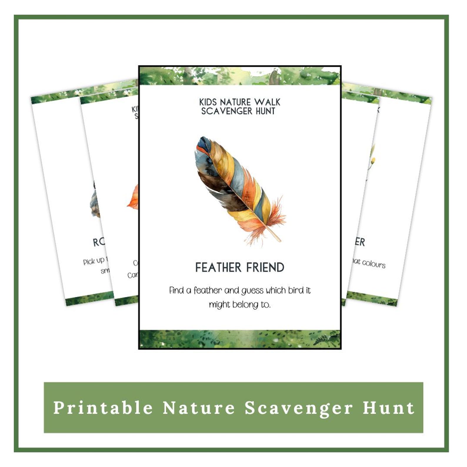Nature Scavenger Hunt Printable for Kids | 15 Outdoor Activity Cards ...