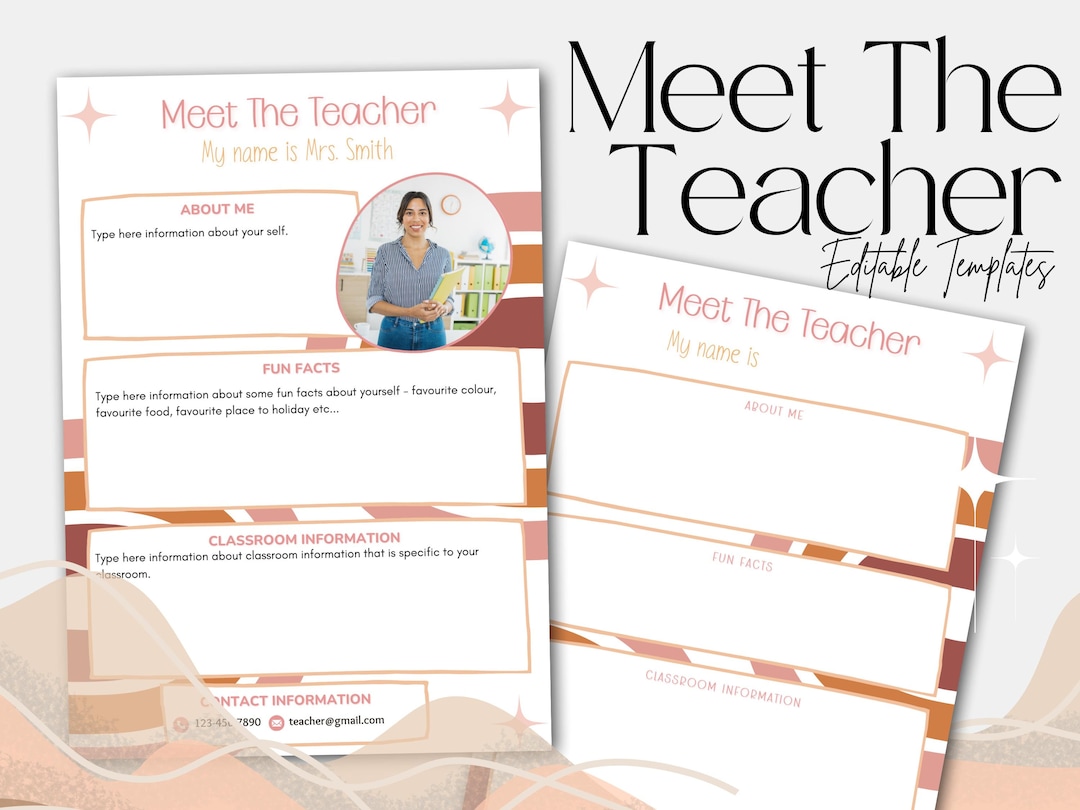 Meet the Teacher Template Pack Classroom Resource for Early Years Canva ...