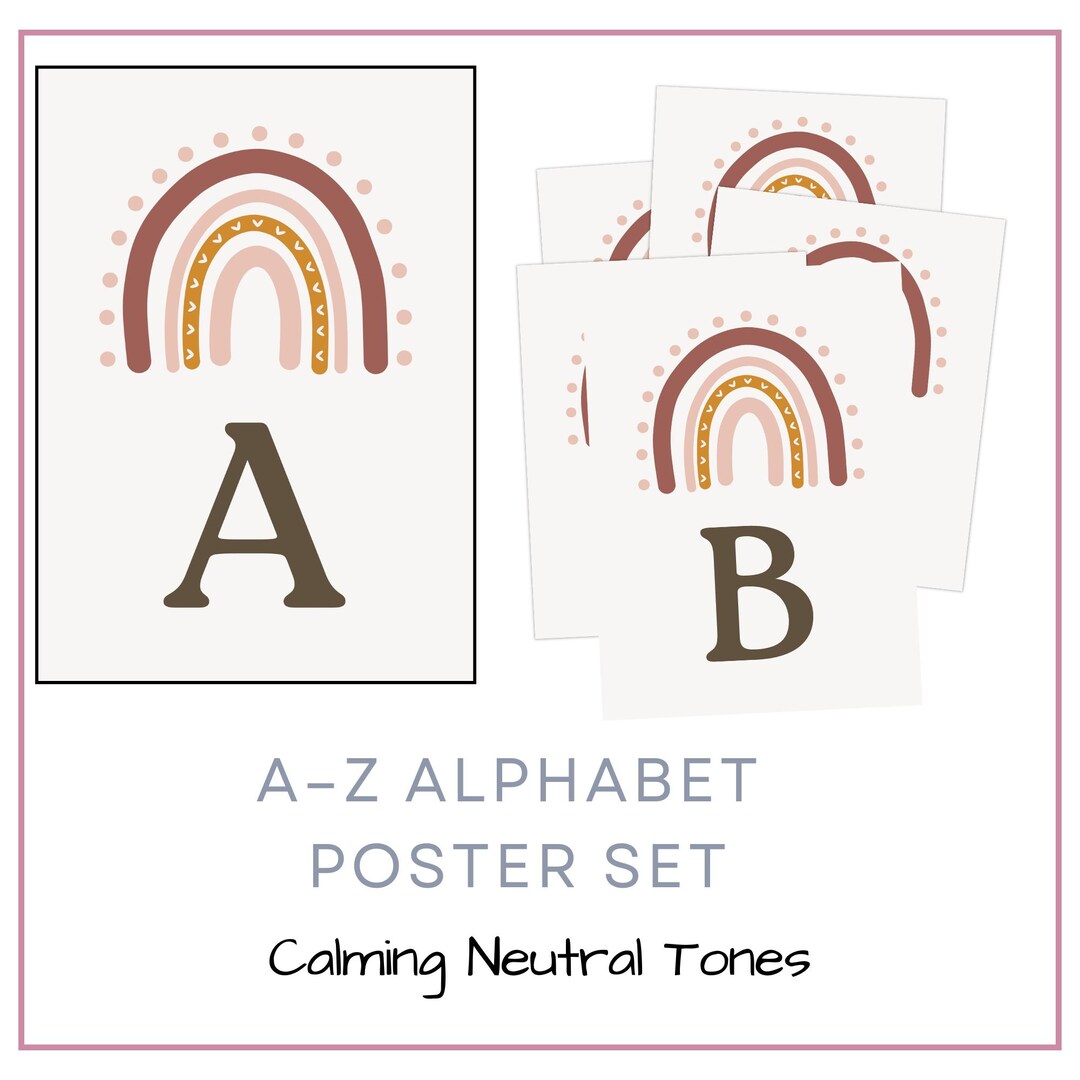 Boho Alphabet Posters A-Z | A5 Size | Printable PDF and JPG | ABC ...