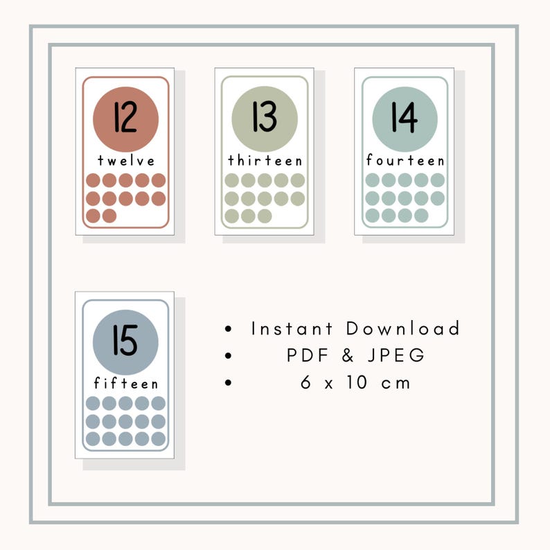 Number Flash Cards for Kids Math Practice Cards Preschool Learning ...