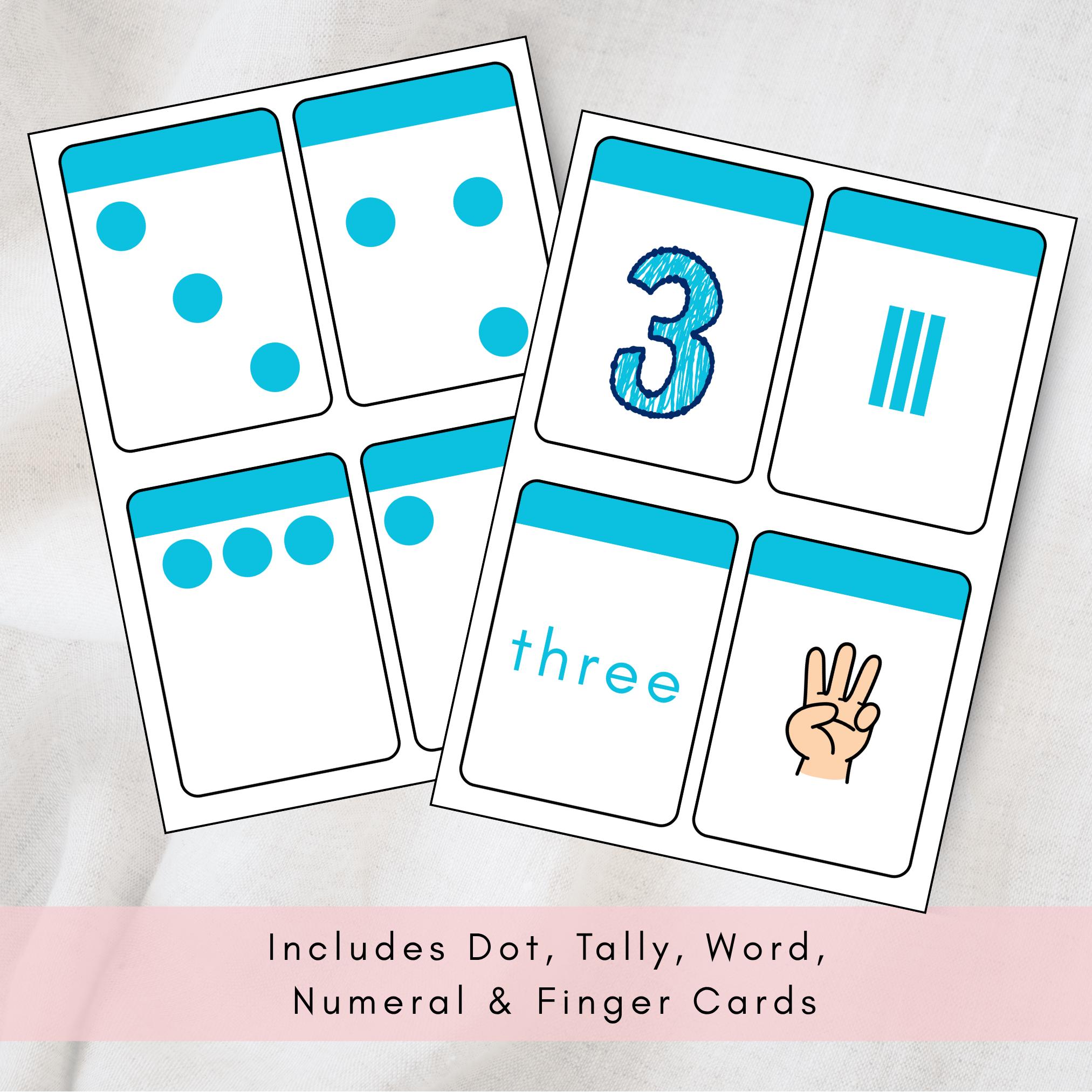 Subitizing 1-10 Number Cards, Early Years Learning Math Flashcards ...