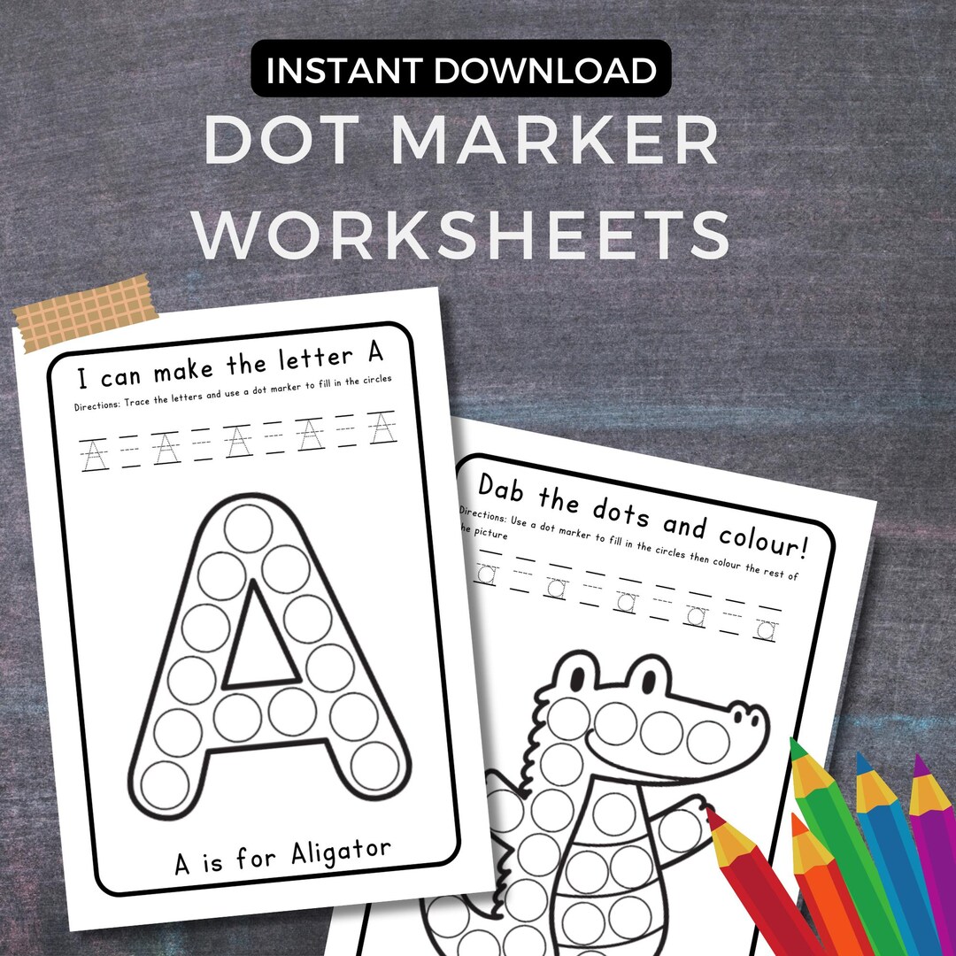 Dot Marker Alphabet Worksheets: Preschool A-Z Letter Learning ...