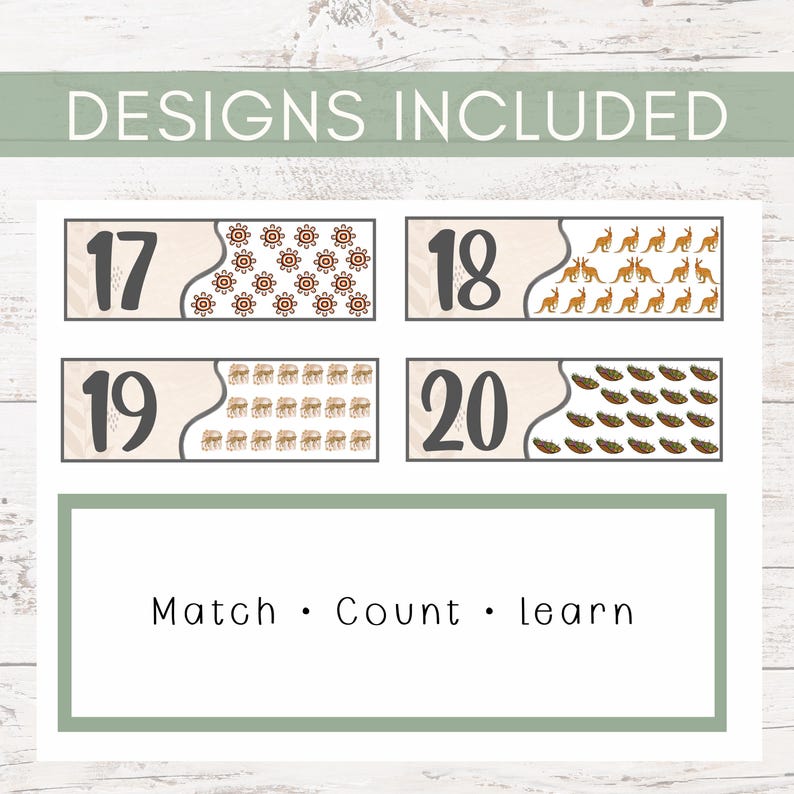 Number Puzzles Australian 1–20, Preschool Counting Activity, Printable ...