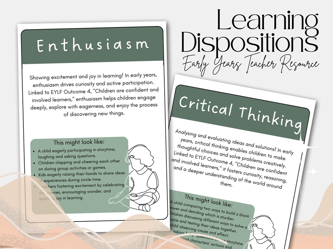 EYLF Learning Disposition Cards | Digital Download | Printable A4 & A5 ...