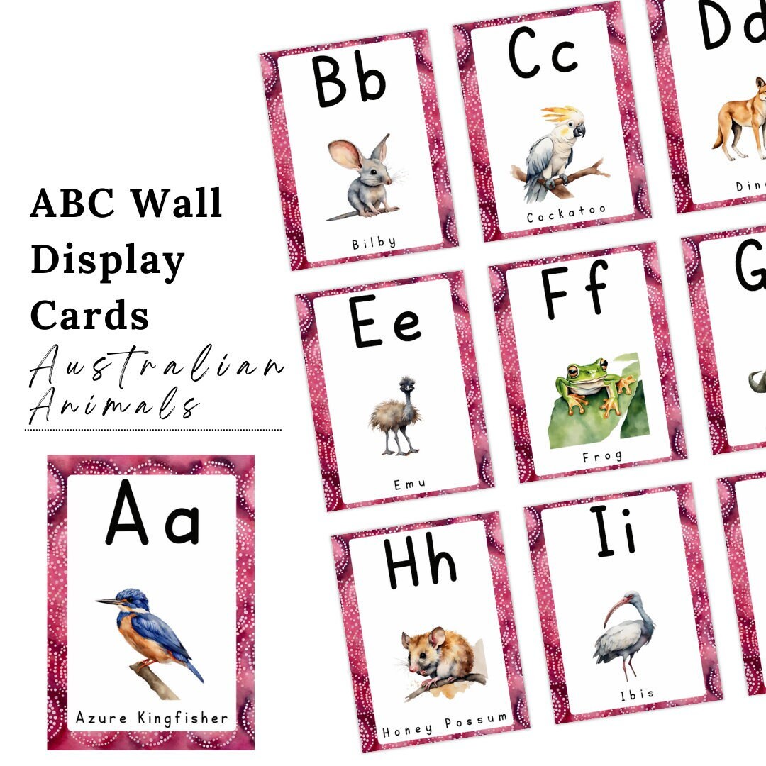 AUSTRALIAN ANIMALS Alphabet Posters, Animal Themed ABC Classroom Decor ...