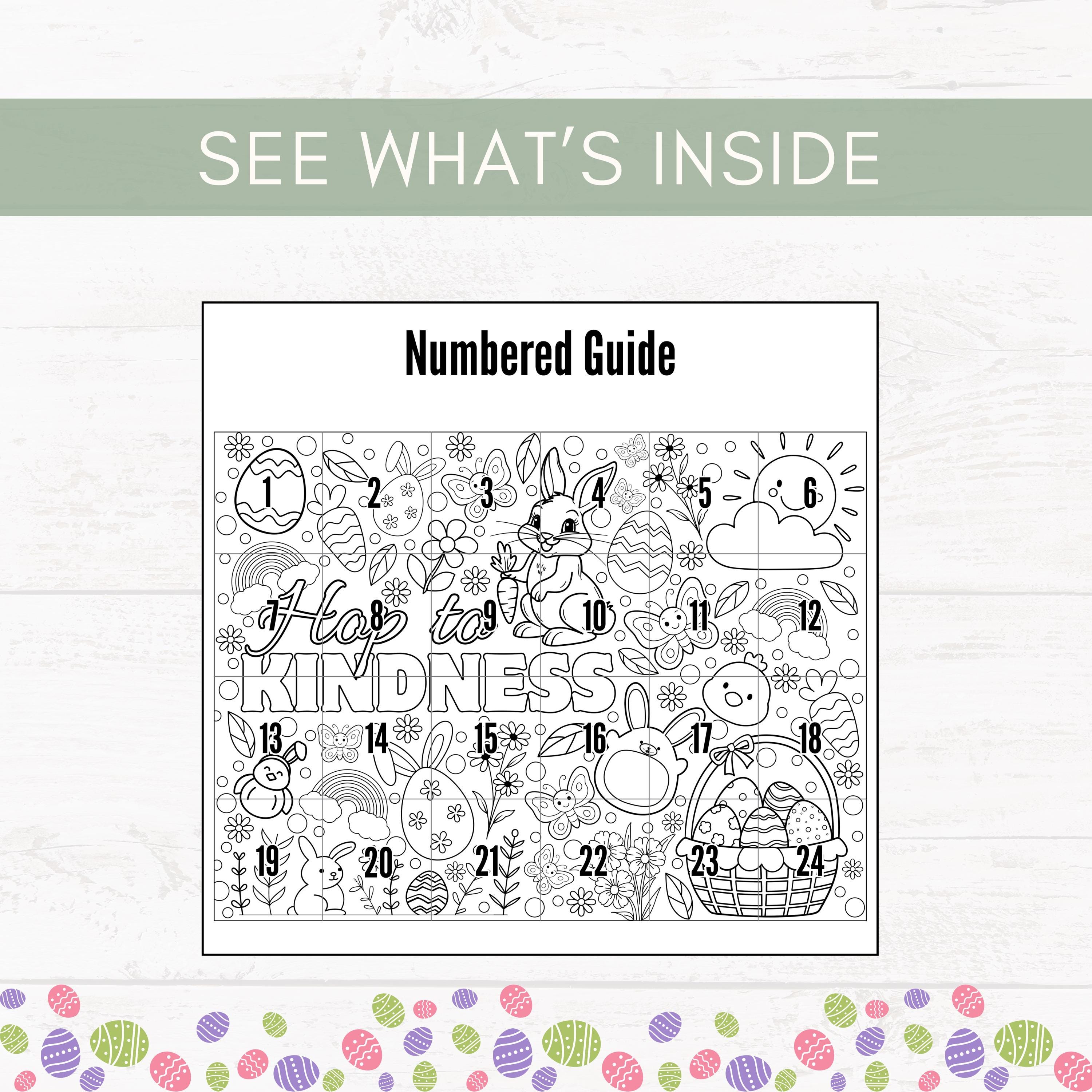 Easter Collaborative Poster Printable, Classroom Coloring Activity, Hop ...
