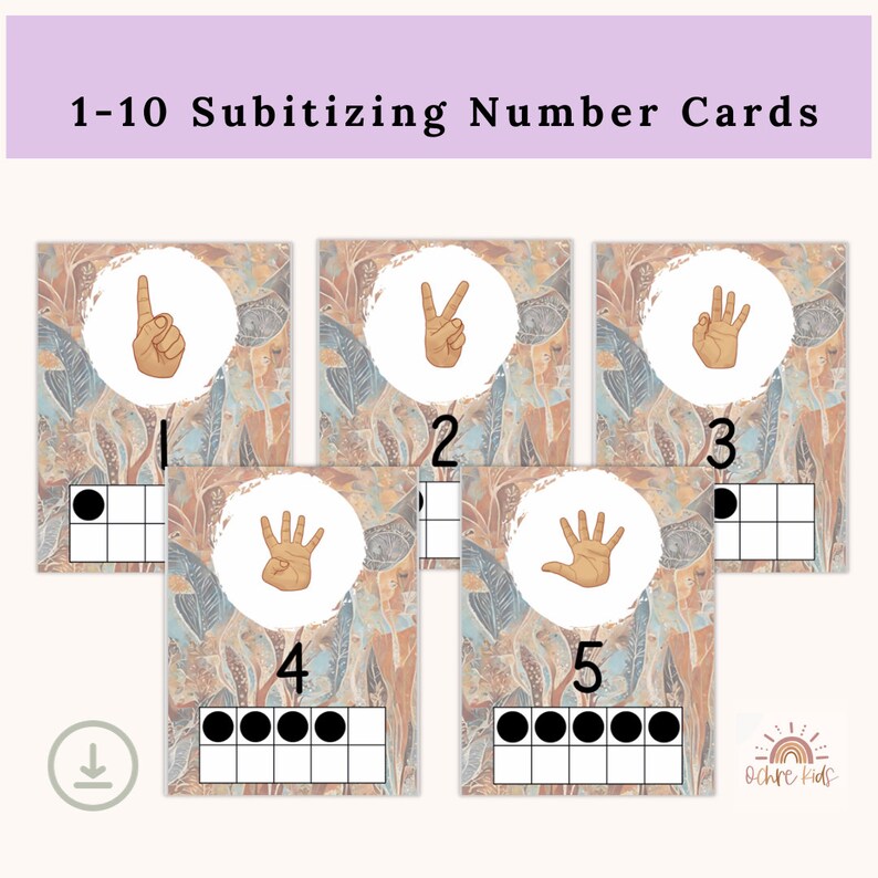 Numeracy Classroom Display Subitizing Number Cards Printable A5 ...
