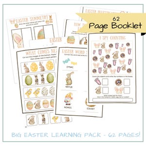 Easter Themed Early Learning Worksheets, Easter Bunny Digital Download ...