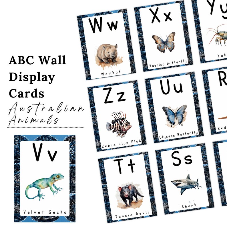 AUSTRALIAN ANIMAL ABC Posters Vibrant Classroom Decor Australian Animal ...