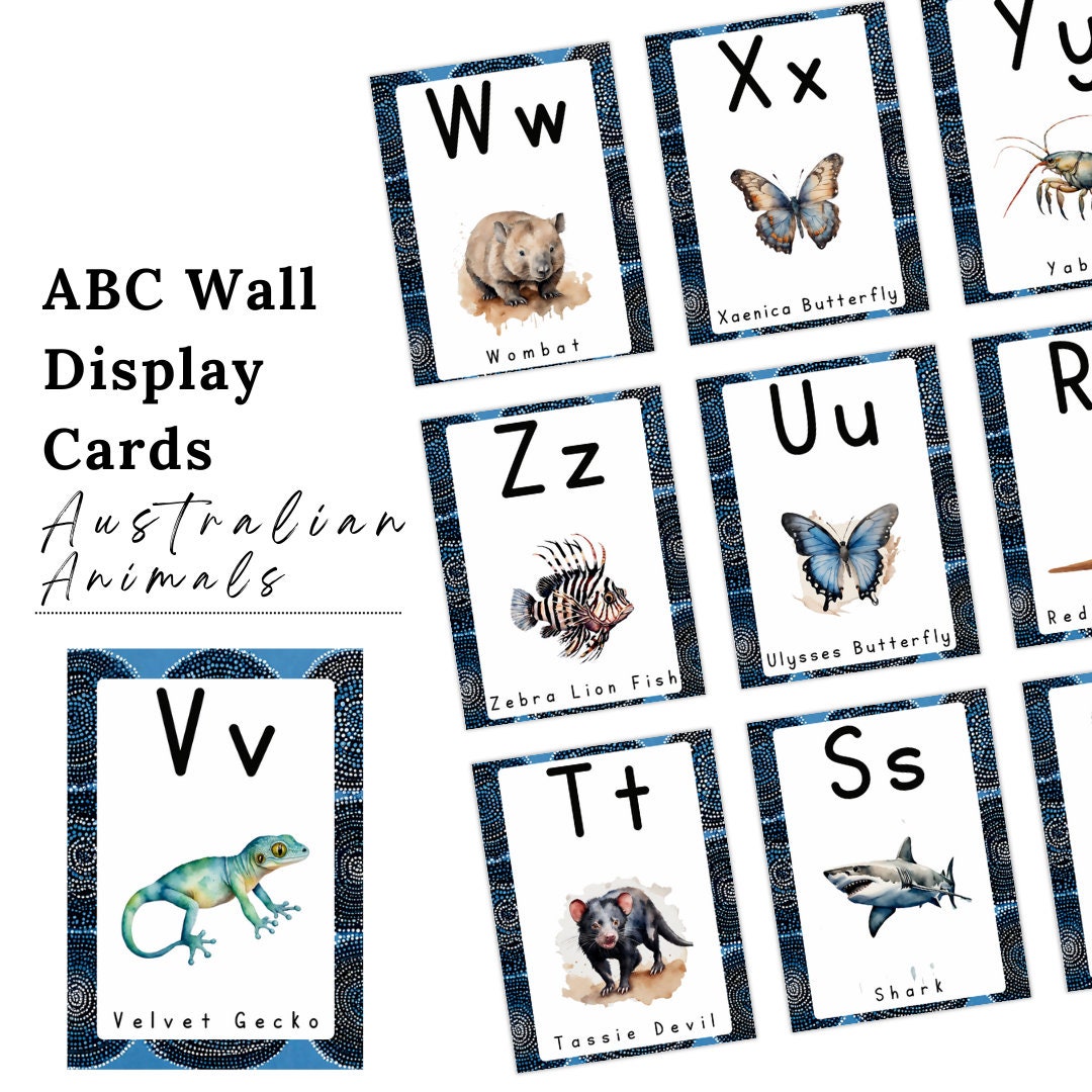 AUSTRALIAN ANIMAL ABC Posters Vibrant Classroom Decor Australian Animal ...
