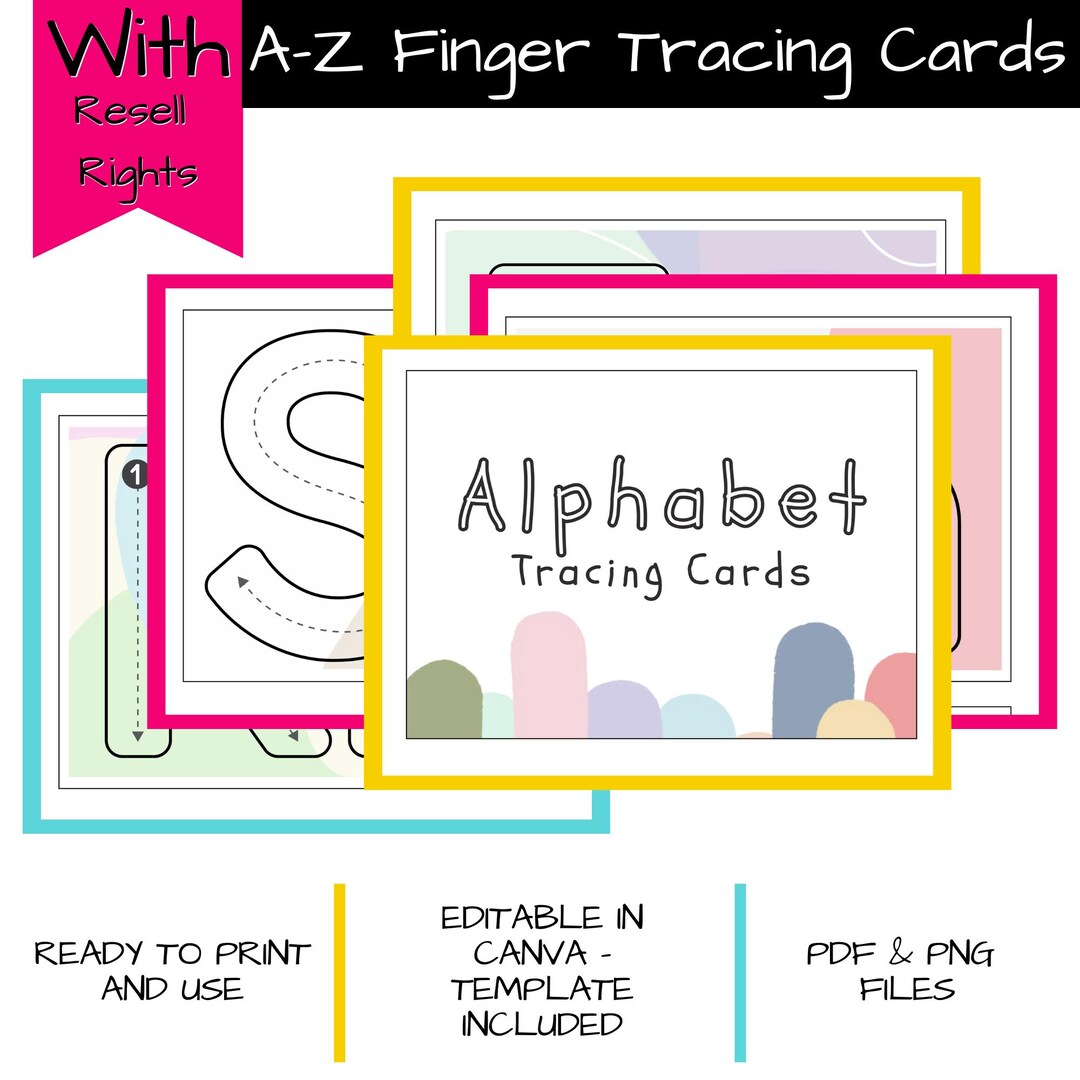 A-Z Alphabet Tracing Cards, Early Literacy Handwriting Flashcards ...