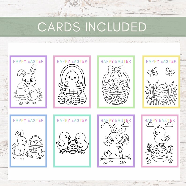 Easter Colouring Cards Printable | Kids Easter Cards to Colour ...