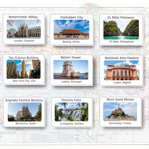 Landmark Flashcards: Geography Learning Aid for Kids (PDF Download A4 ...
