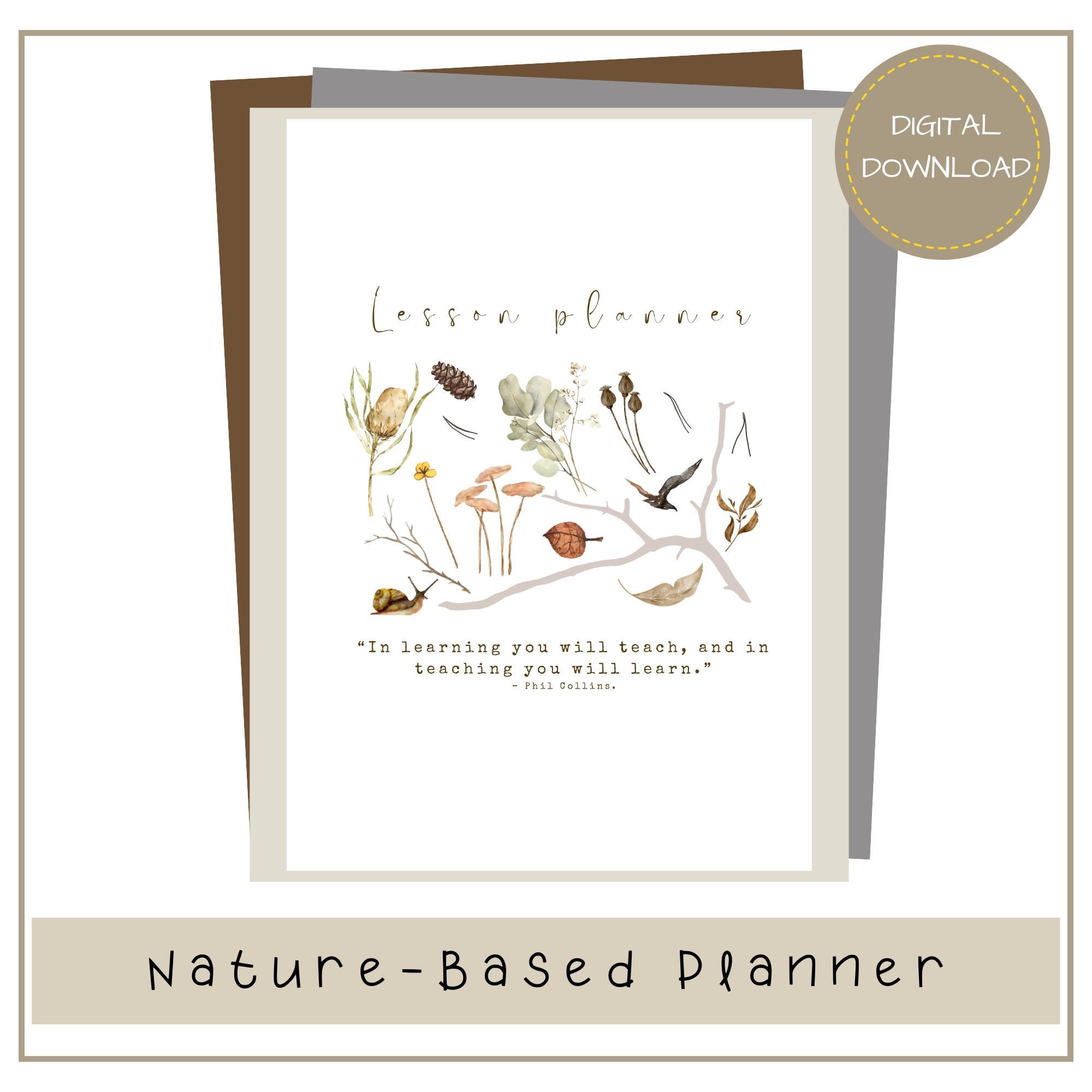 Nature-based Lesson Planner | A4 Printable PDF | Reusable Undated ...