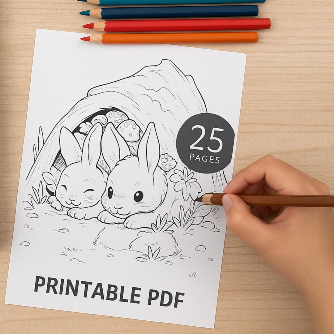 25 Cute Cozy Animal Coloring Pages for Kids and Adults | PDF and PNG ...