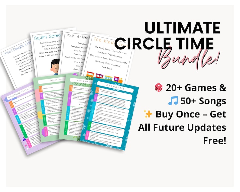 Preschool Circle Time Songs & Games Growing Bundle (digital Download ...