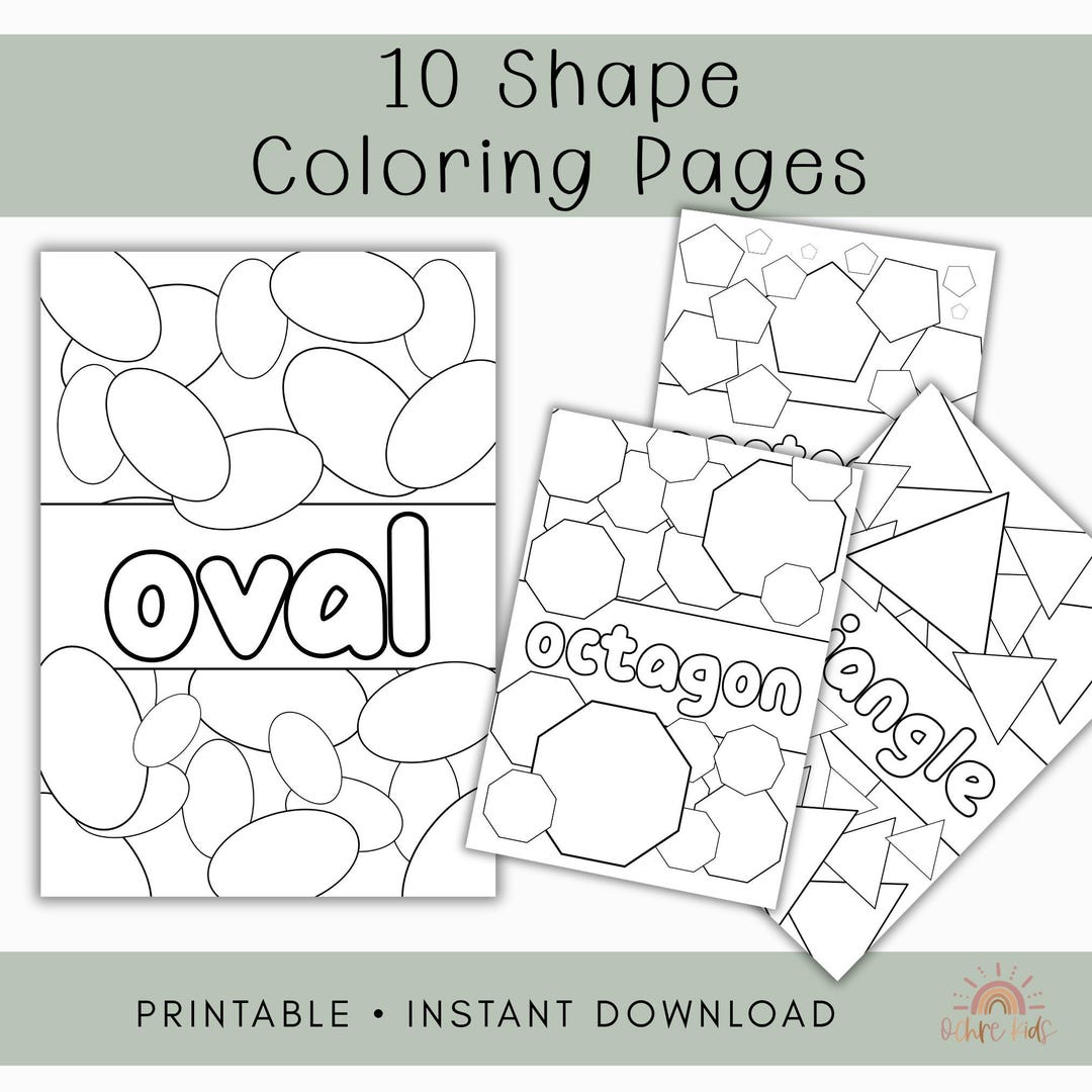 Shapes Coloring Pages, Preschool Learning (digital Download) - Etsy Canada