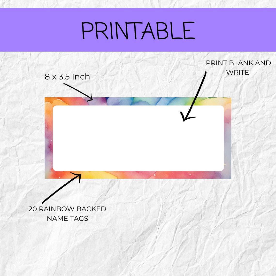 Rainbow Name Tags | Editable and Printable - Etsy Australia