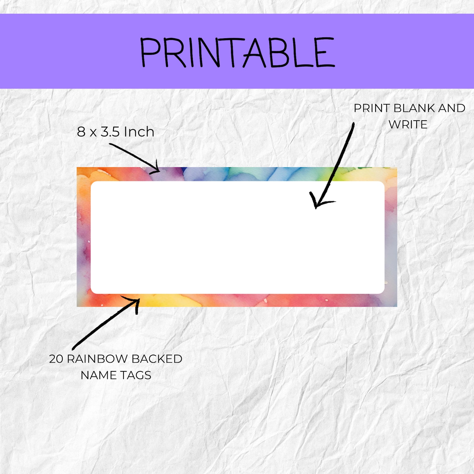 Rainbow Name Tags | Editable and Printable - Etsy Australia