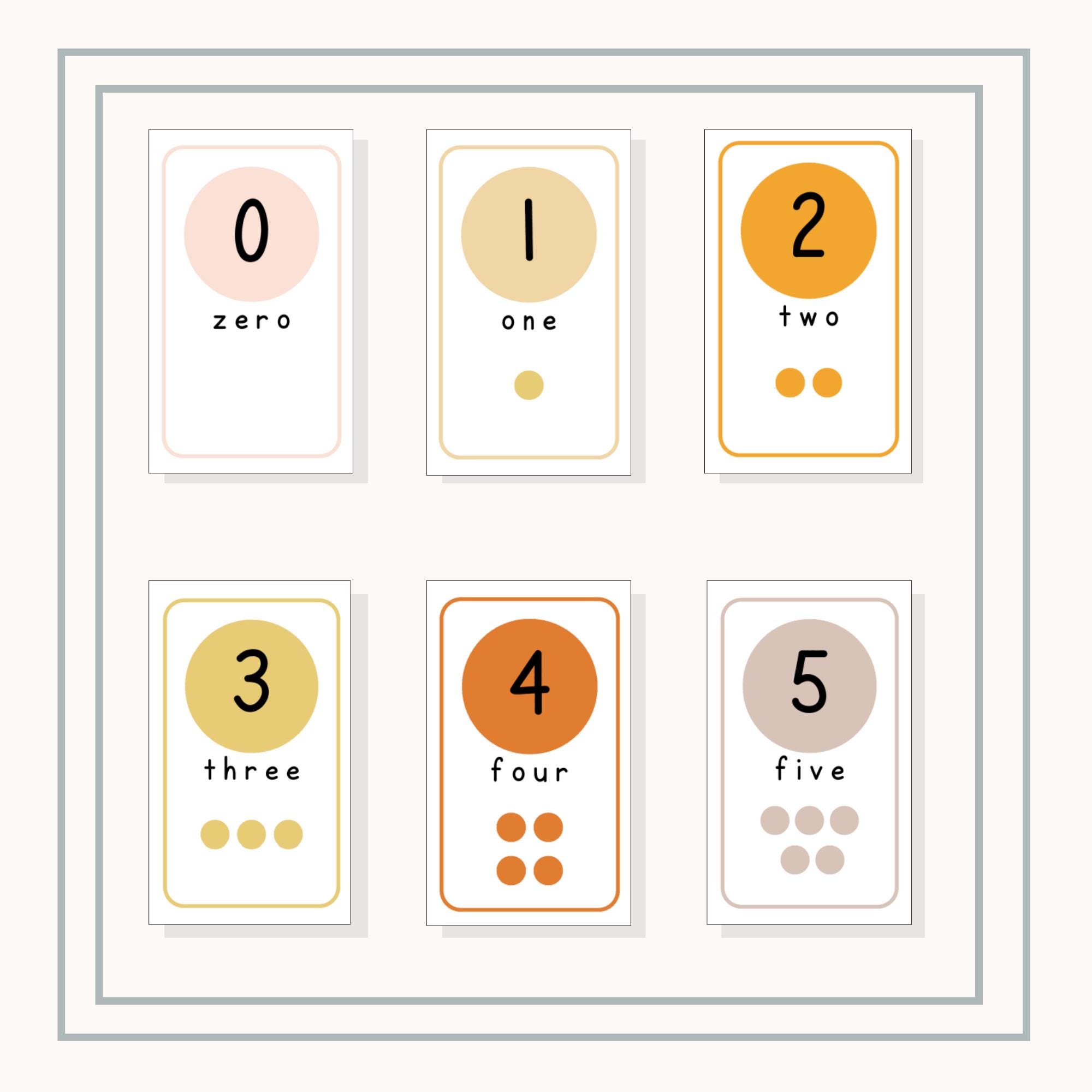 Number Flash Cards for Kids Math Practice Cards Preschool Learning ...