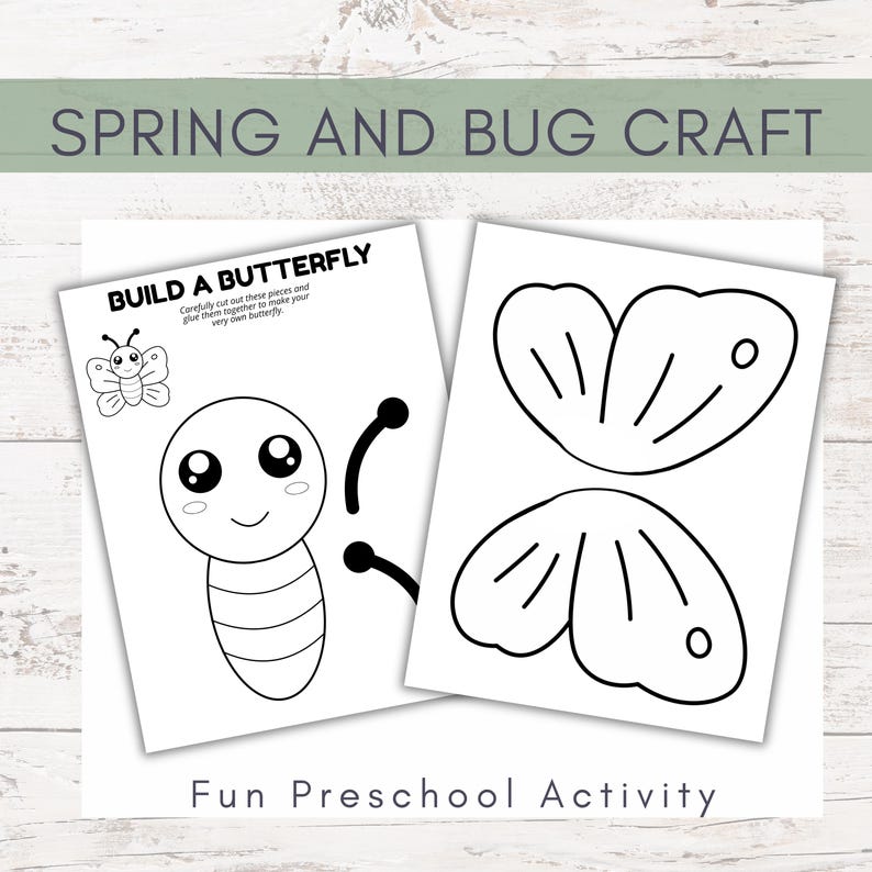 Build a Butterfly Craft Printable | Spring Cut and Paste Activity ...