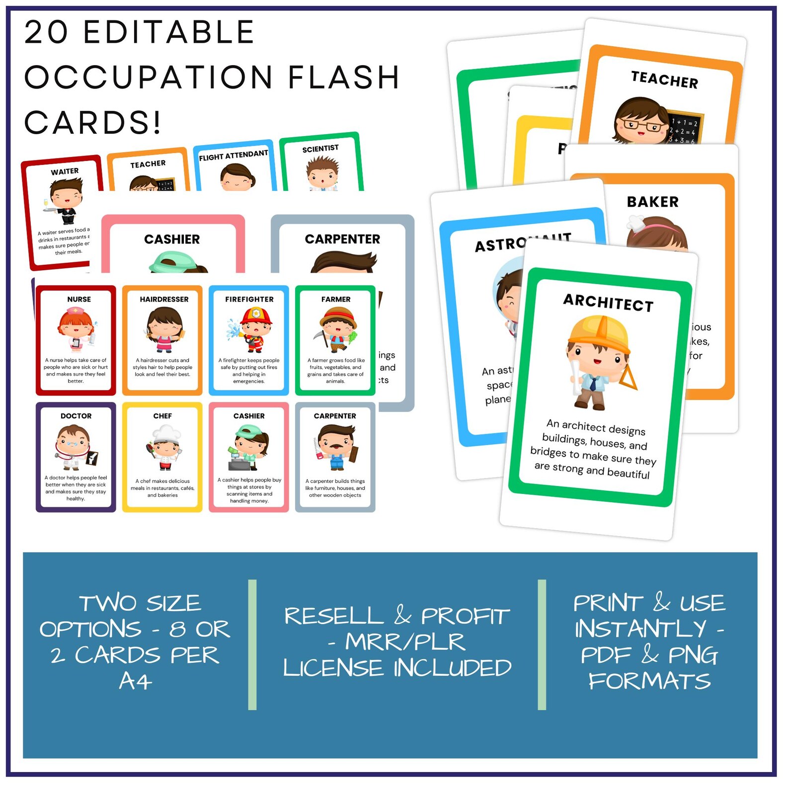 Occupation Flash Cards: Community Helpers, Early Learning (PDF & PNG ...