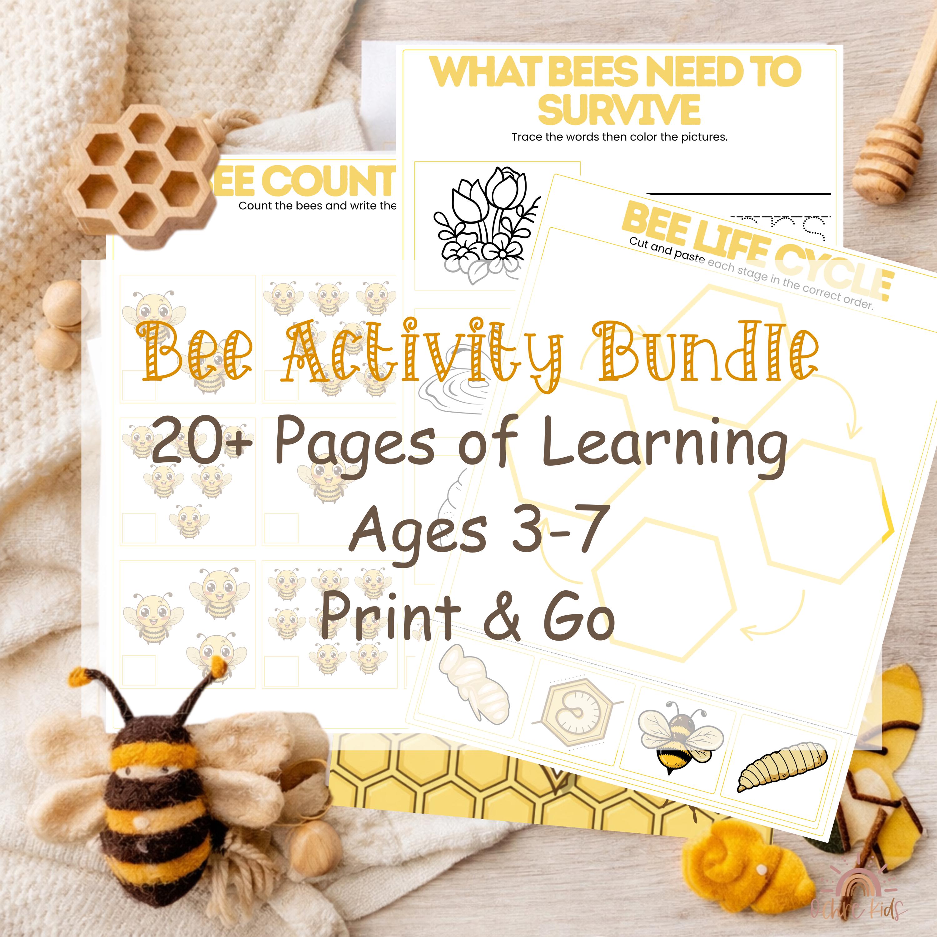 Bee Activity Bundle for Kids, Bee Unit Study Homeschool, Preschool ...