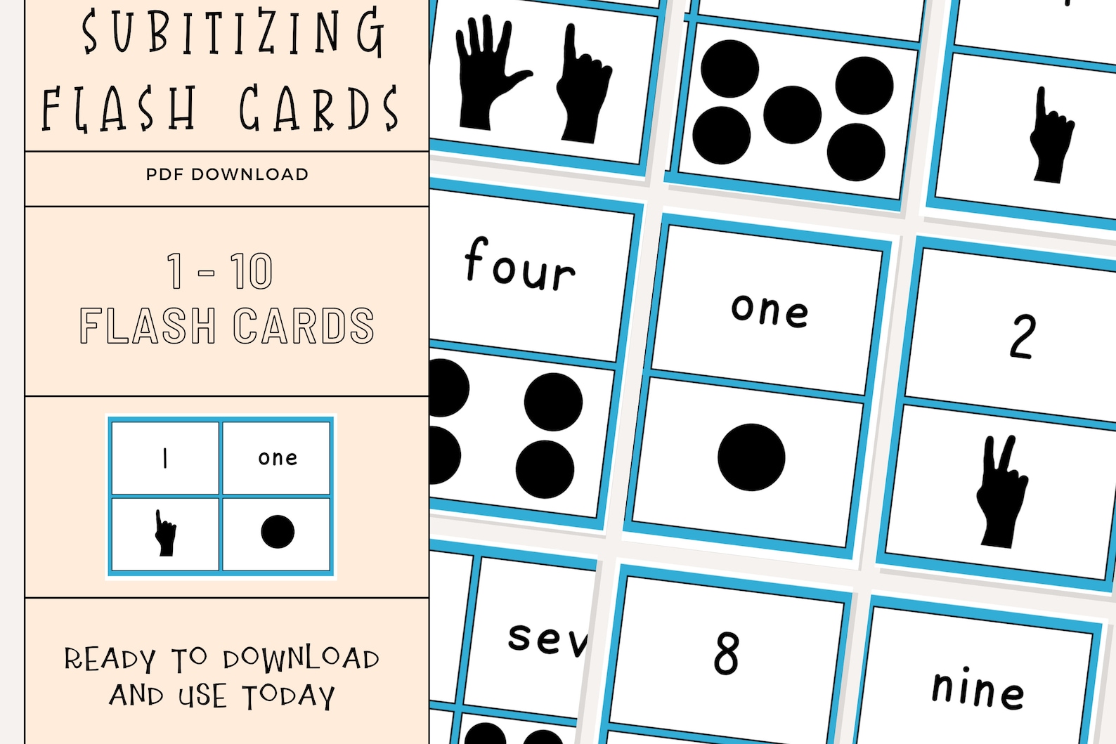 Subitizing Flash Cards: Numeracy 1-10 (PDF Download) - Etsy Australia