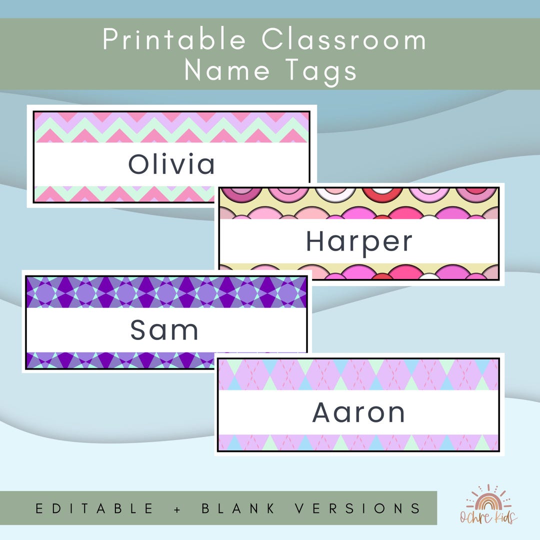 Printable Classroom Name Tags | Desk, Cubby & Locker Labels | Editable ...