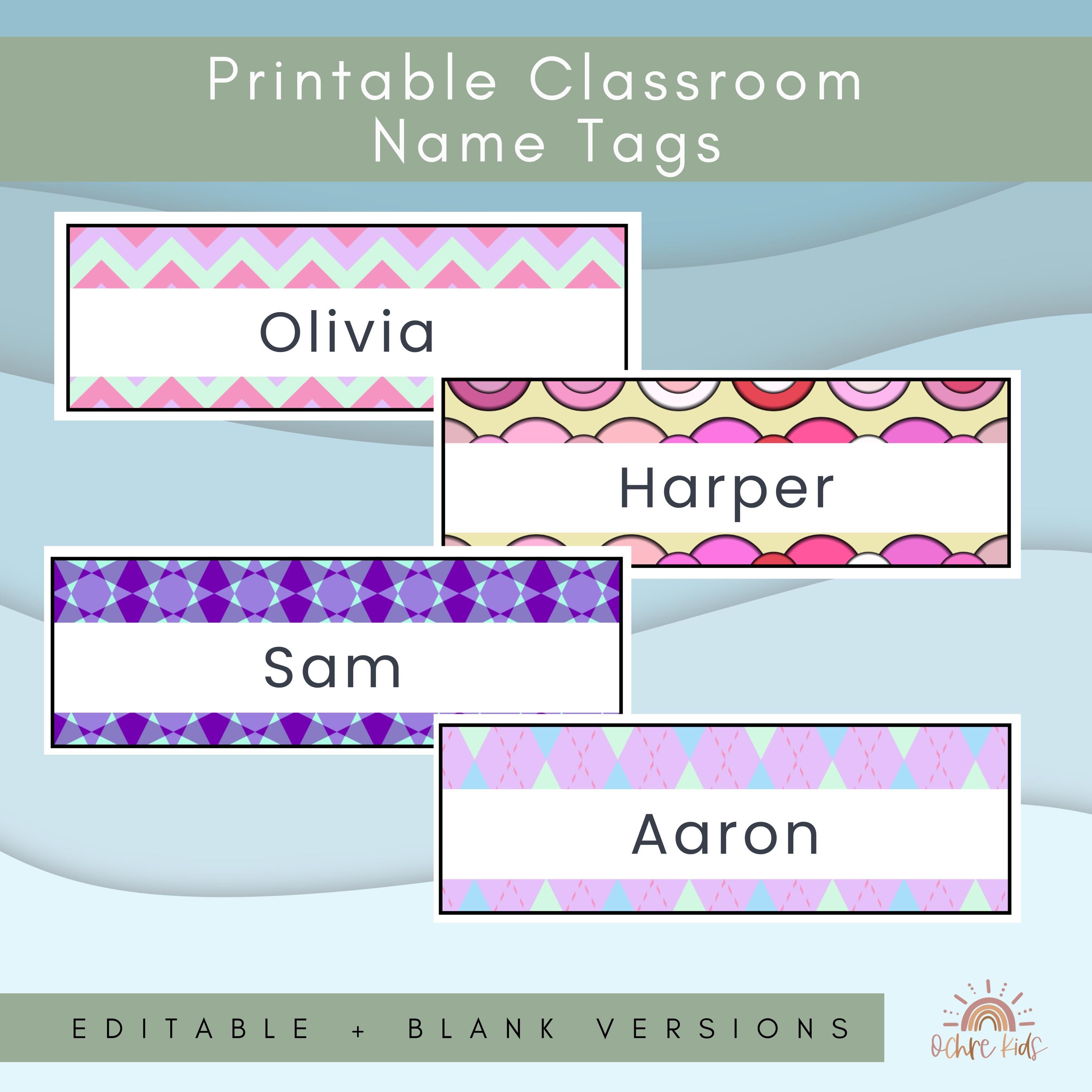 Printable Classroom Name Tags | Desk, Cubby & Locker Labels | Editable ...