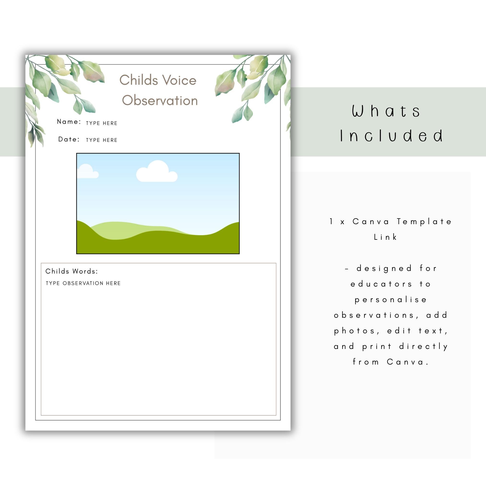 Editable Observation Template for Educators: EYLF Child Portfolio ...