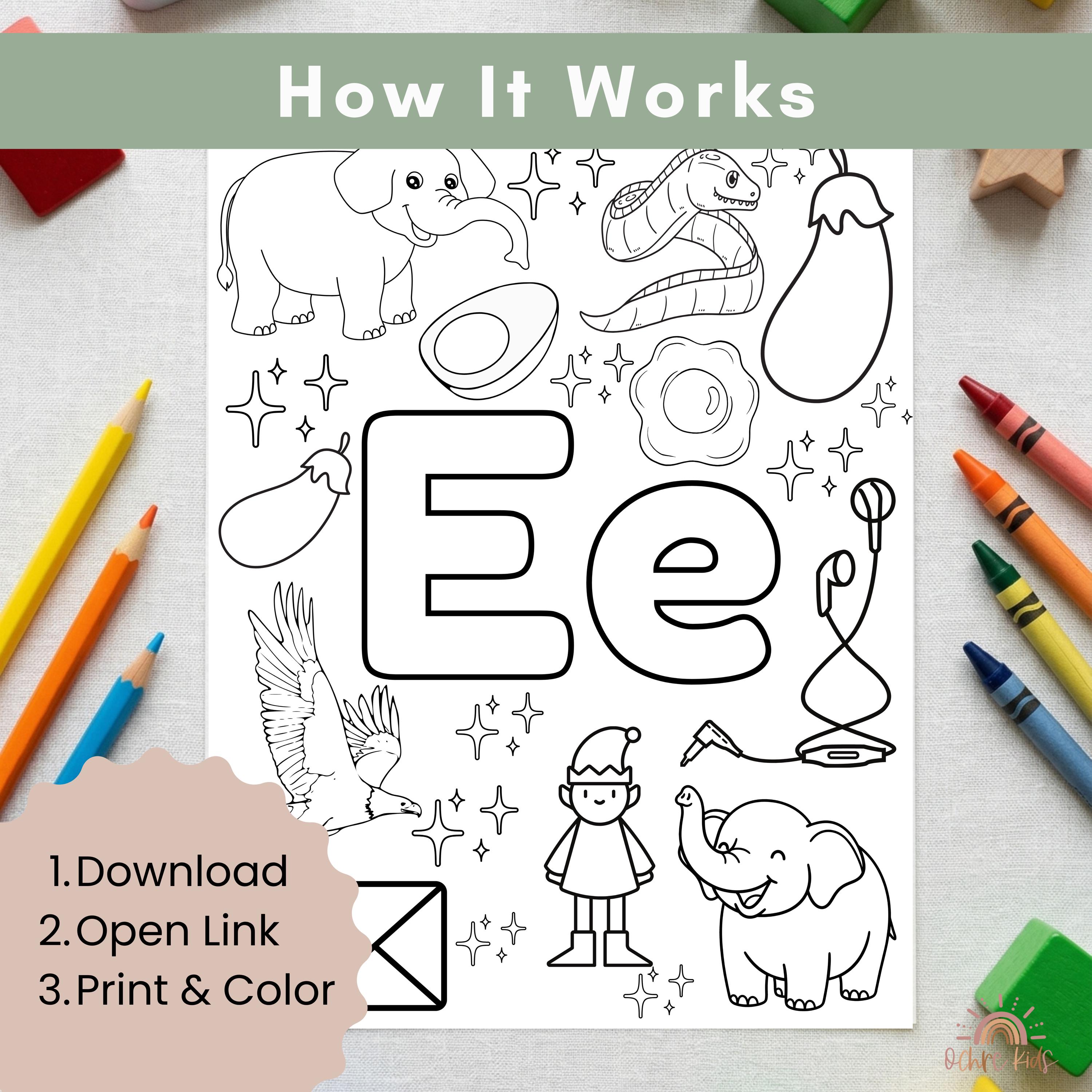 Alphabet Coloring Pages A-Z Printable, Preschool Letter Worksheets ...